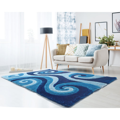Wrought Studio Fitts Sea Blue Rug & Reviews | Wayfair