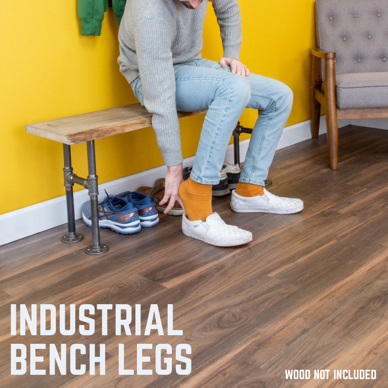 Williston Forge 3/4 In. Heavy Duty Industrial Pipe "H" Style Bench Leg ...