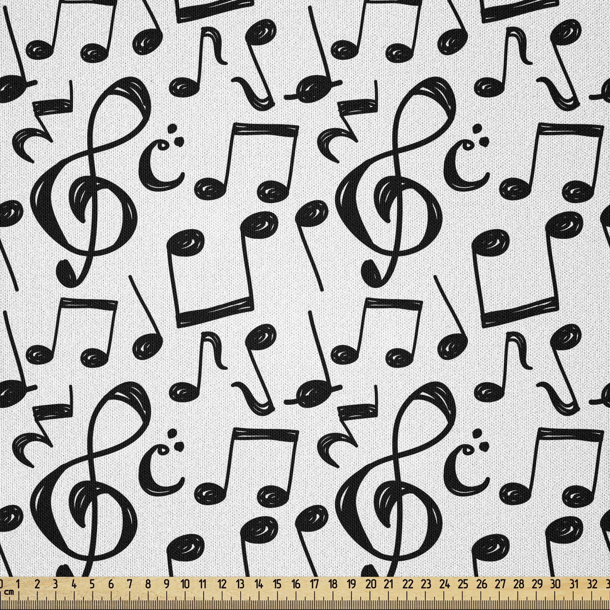 East Urban Home Music Fabric By The Yard, Sketchy Musical Notes And ...