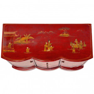 Oriental Furniture Red Lacquer Cabinet - Courtyard | Wayfair