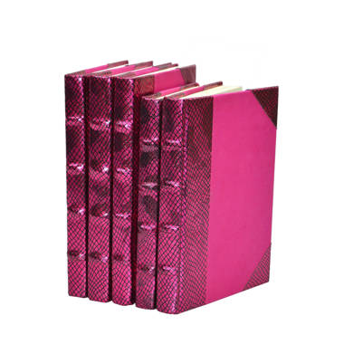 Leather Books 5 Piece Exotic Metallic Decorative Book Set | Perigold