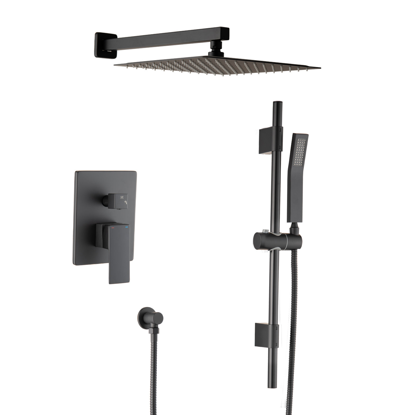 MAXWELL 2 Feature Wall-mounted Bathroom Rain Mixer Shower System | Wayfair