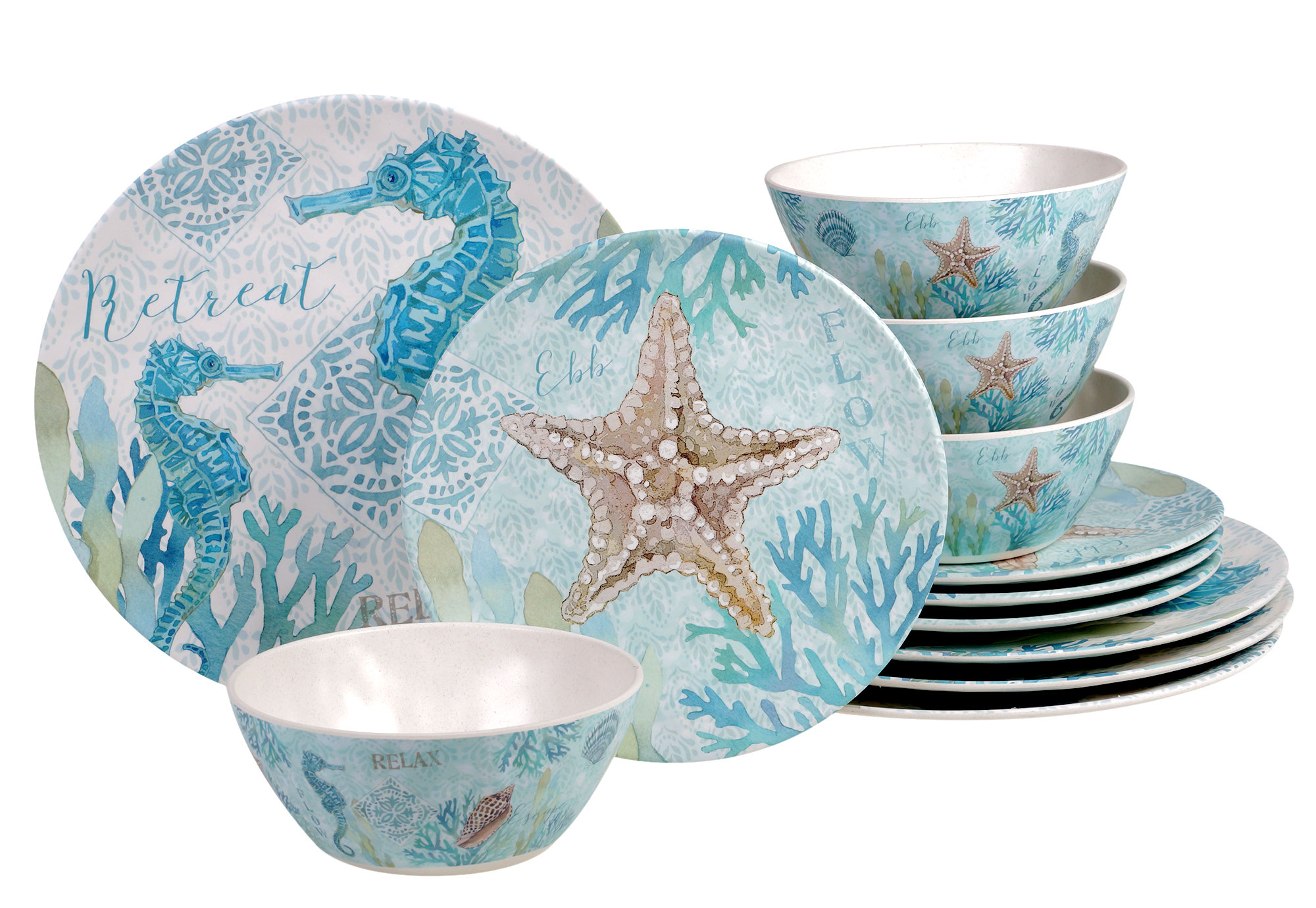 Certified International Beachcomber 12 Pc Dinnerware Set & Reviews ...