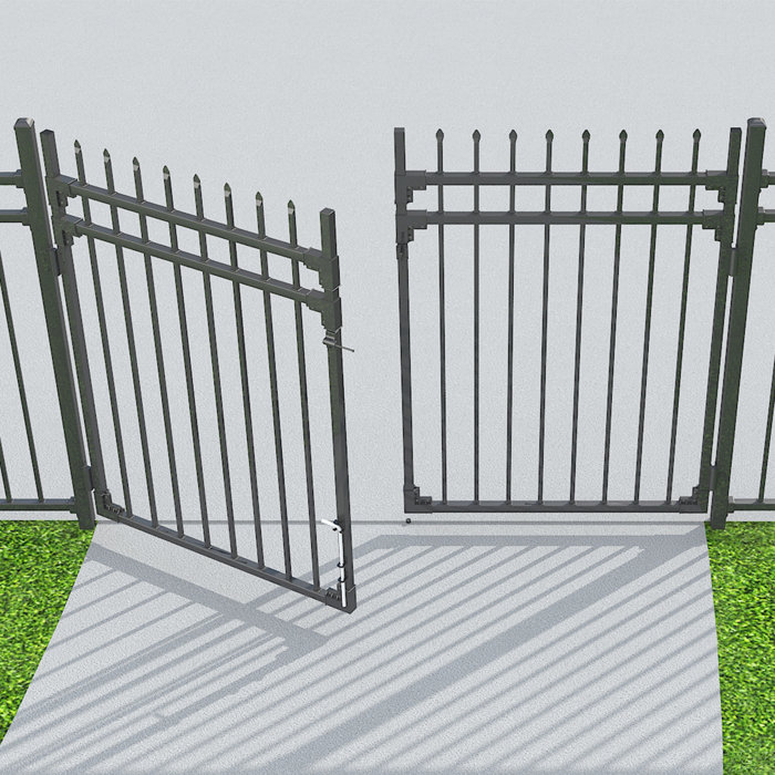 XCEL 60'' H x 48'' W Black Metal Gate & Reviews | Wayfair