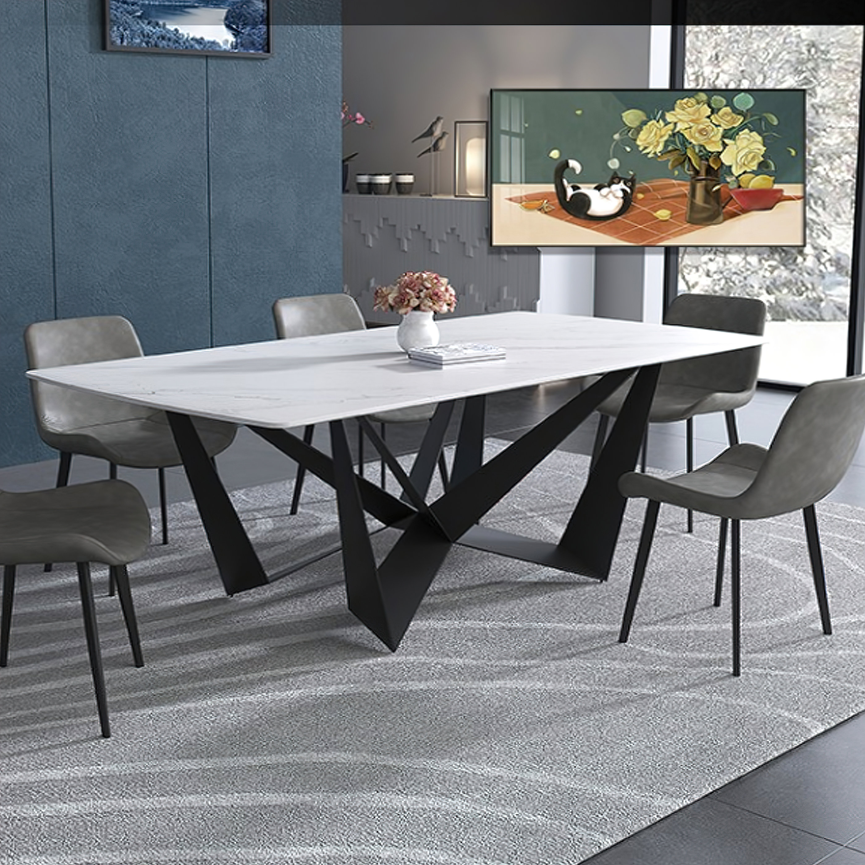White Table With Black Top At Pauline Mckee Blog