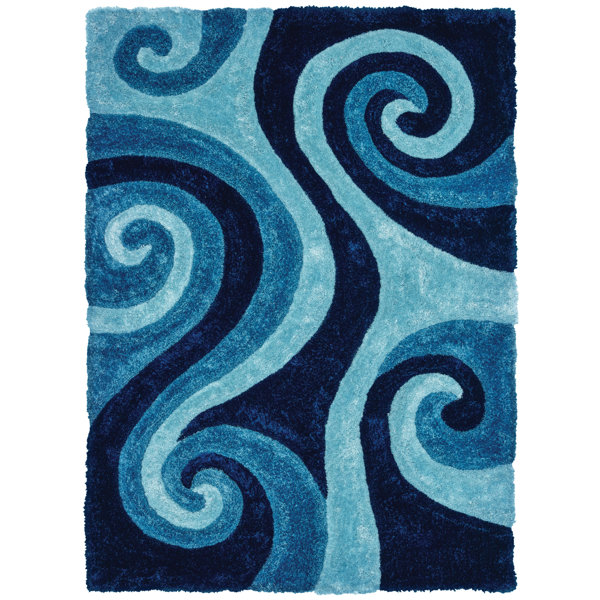 Wrought Studio Fitts Sea Blue Rug & Reviews | Wayfair