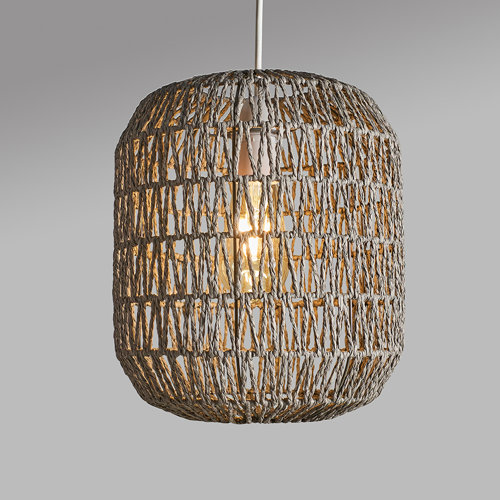 Mistana 30Cm H Bamboo/Rattan Oval Pendant Shade ( Spider ) in Grey ...