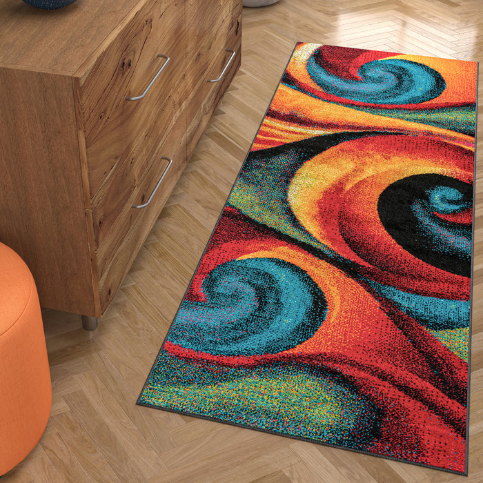 Latitude Run® Weisman Abstract Red/Blue Area Rug & Reviews | Wayfair