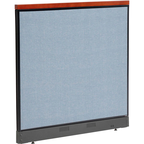 Interion Deluxe Blue Office Partition Panel With Pass Thru Cable | Wayfair