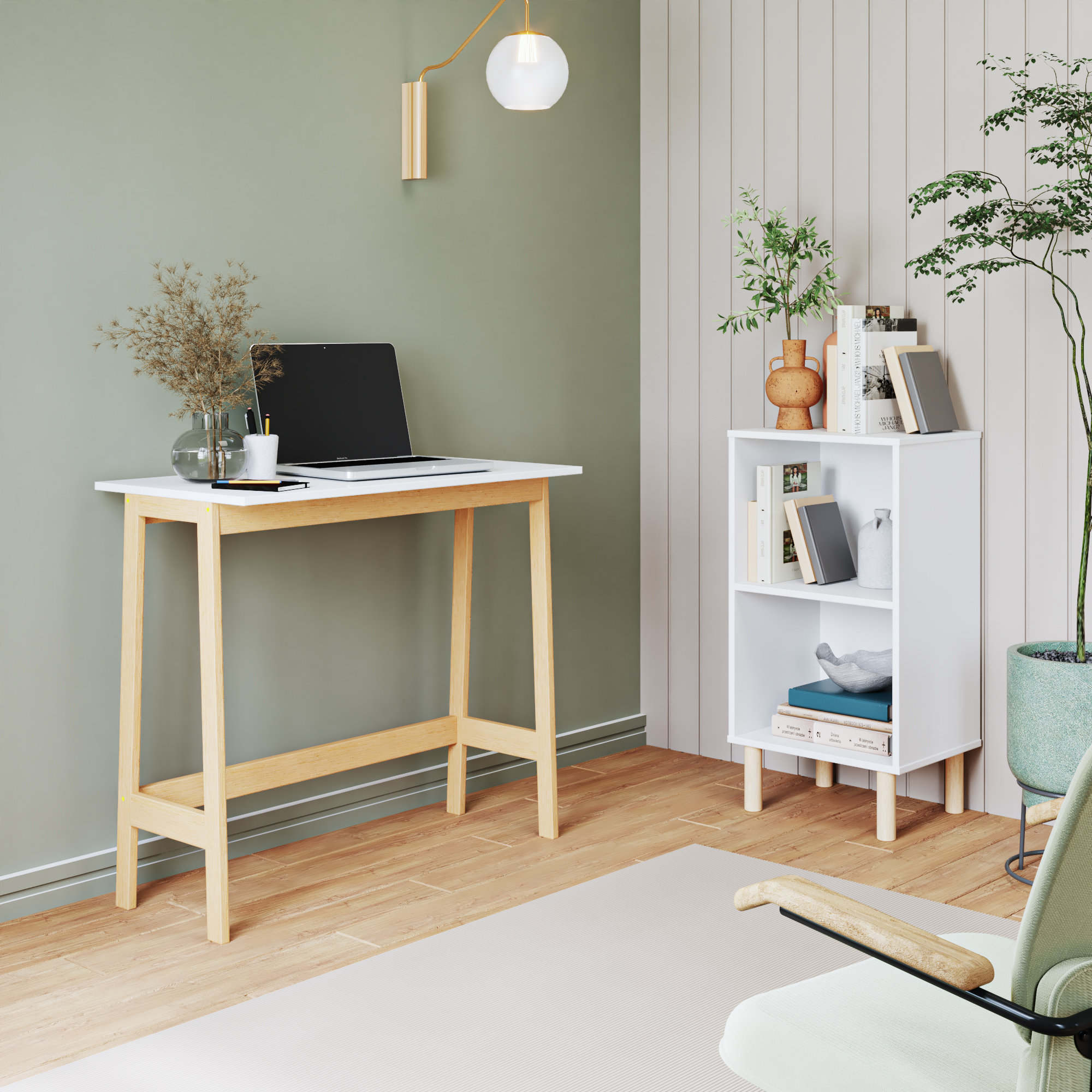 Ebern Designs Prabhav Rectangle Writing Desk Office Set | Wayfair