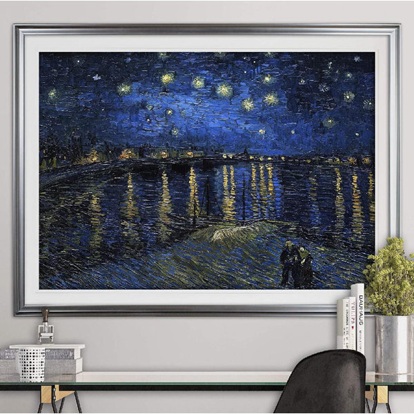 Red Barrel Studio® Starry Night - Picture Frame Painting on Canvas ...