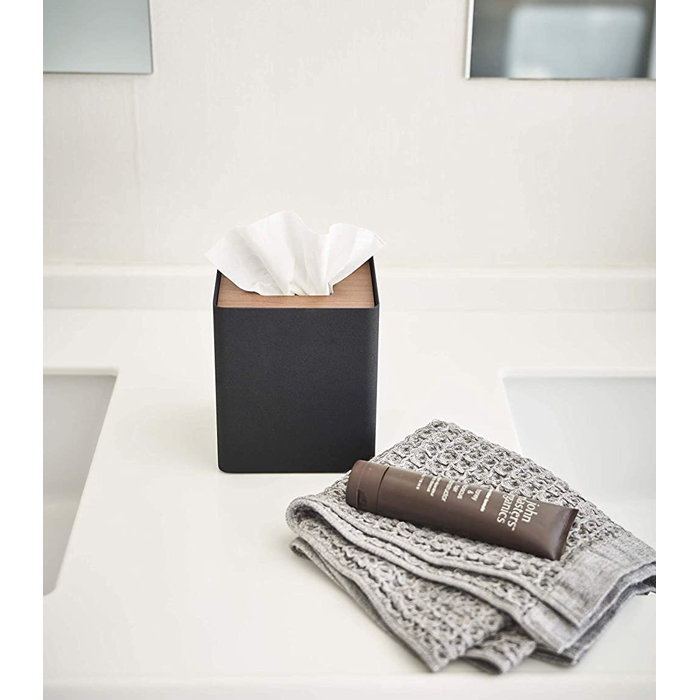 Yamazaki USA Yamazaki Home Square Reusable Tissue Box Cover Metal ...