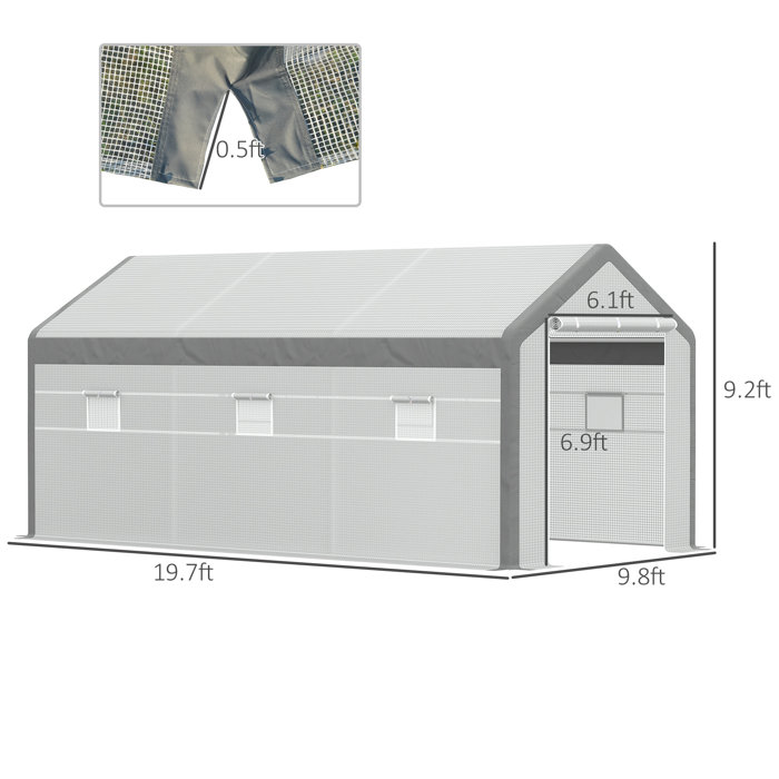 Outsunny 10' W x 20' D Greenhouse & Reviews | Wayfair