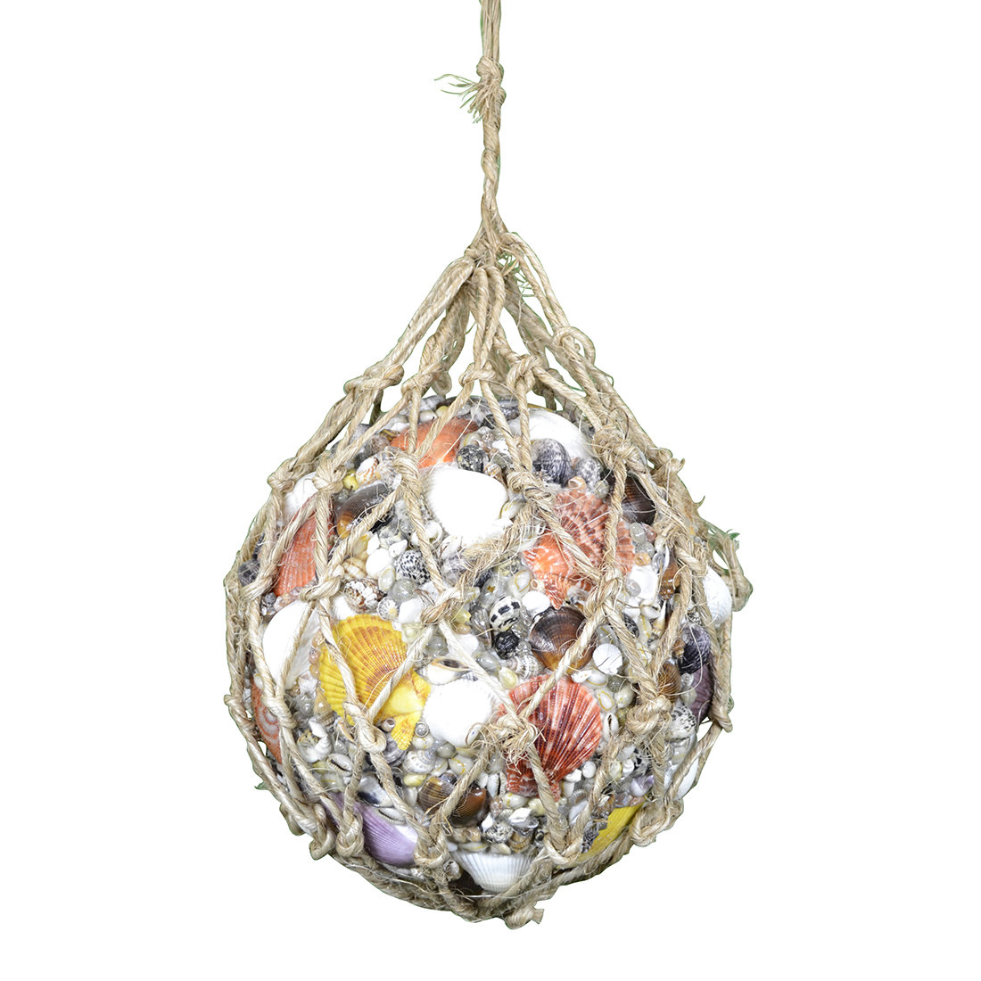 Highland Dunes Alcantara Natural Shell Ball in Abaca Net Sculpture ...