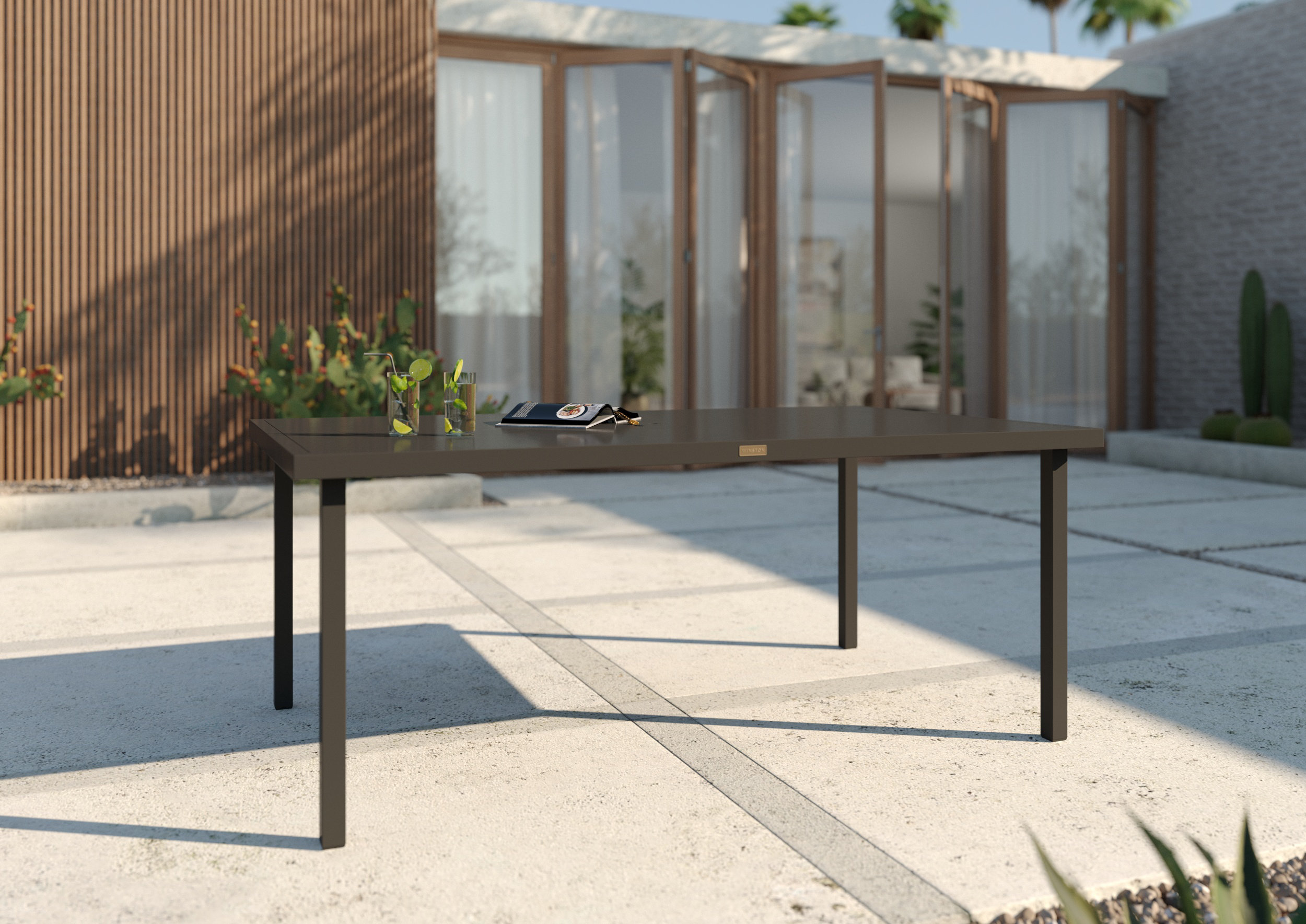 Winston Jasper Rectangular Aluminum Dining Table | Wayfair