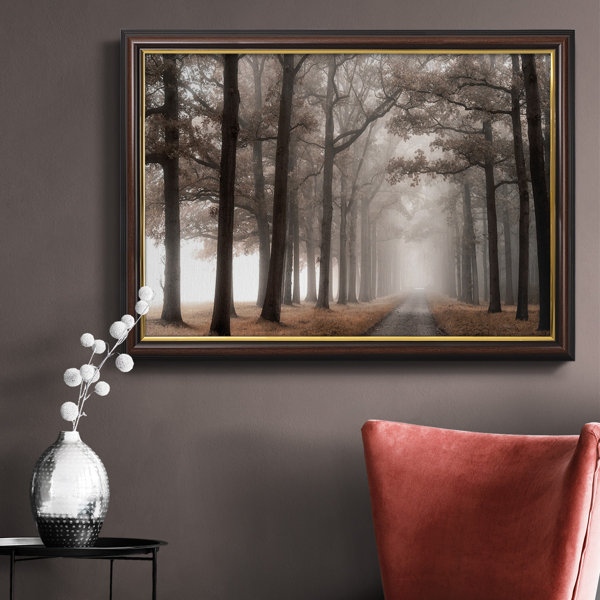 Millwood Pines Misty Road Misty Road - Picture Frame Print on Canvas ...