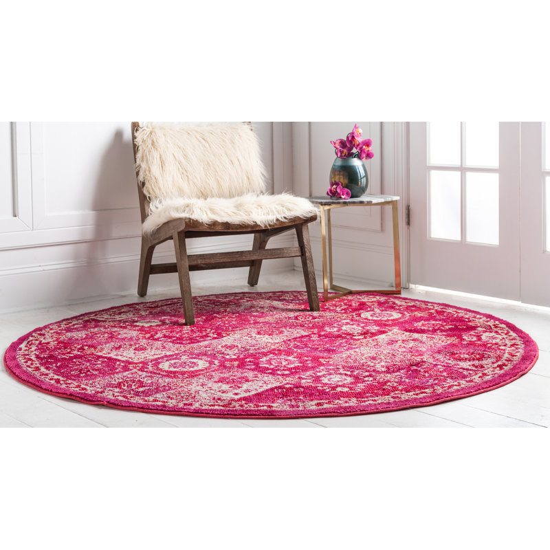 Charlton Home® Kalf Abstract Magenta Area Rug & Reviews | Wayfair