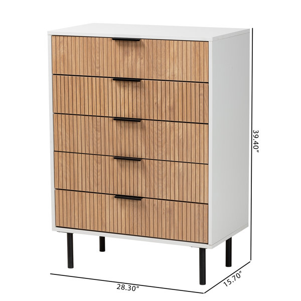 Latitude Run® 39.4'' Tall Solid Wood 5 - Drawer Accent Chest | Wayfair