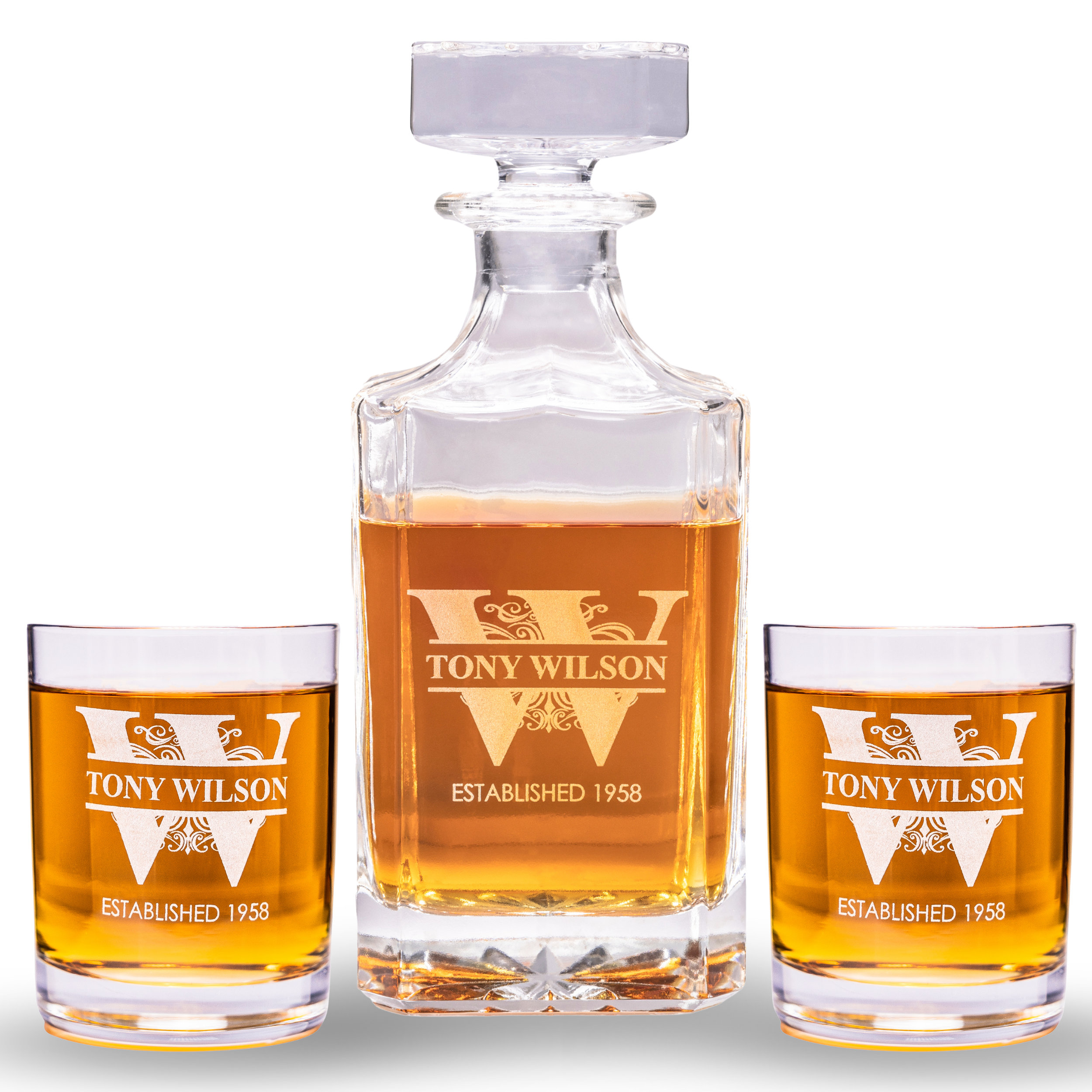 Rosdorf Park Personalized Whiskey Decanter Set And 2 Engraved Scotch rosdorf-park-personalized-whiskey-decanter-set-and-2-engraved-scotch