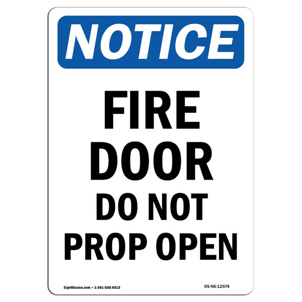 SignMission Fire Door do not Prop Open Sign | Wayfair