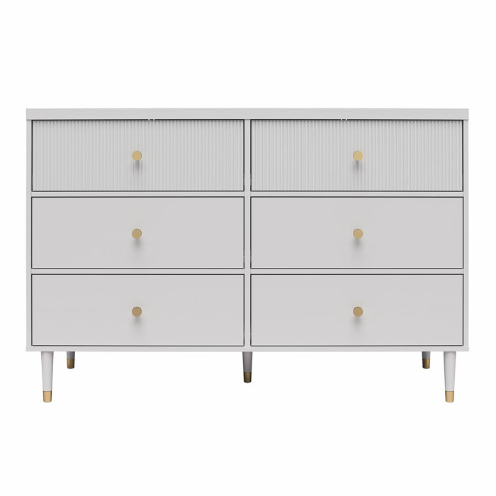 CosmoLiving by Cosmopolitan Elizabeth 6 Drawer 54.4'' W Dresser ...