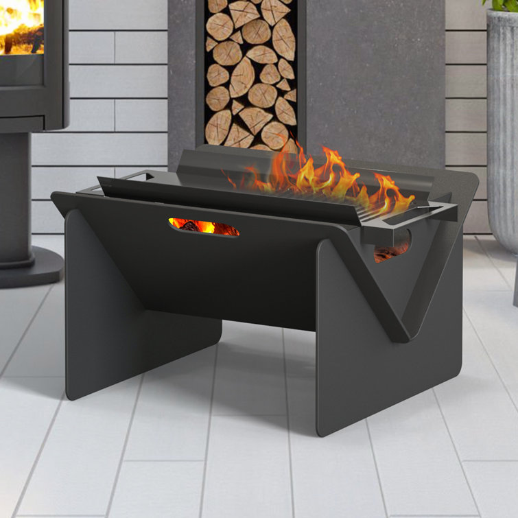 Arlmont & Co. Portable 18'' Fire Pit Grill with Grate for Camping | Wayfair