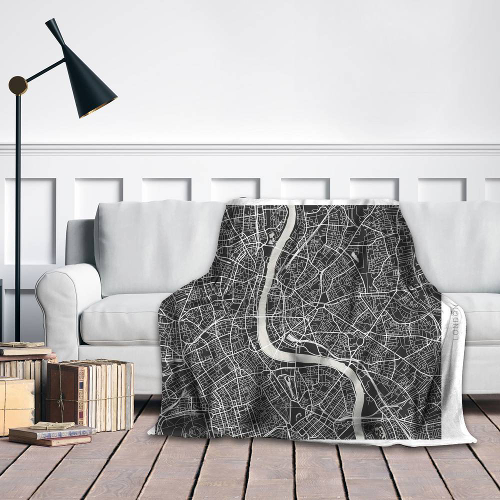 Begin Edition International Inc. Graphic Map of London Fleece Blanket ...