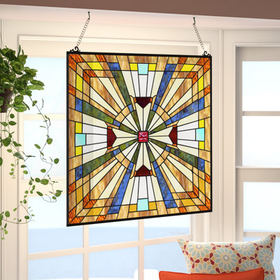 Astoria Grand Charlotte Square Glass Window Panel & Reviews | Wayfair