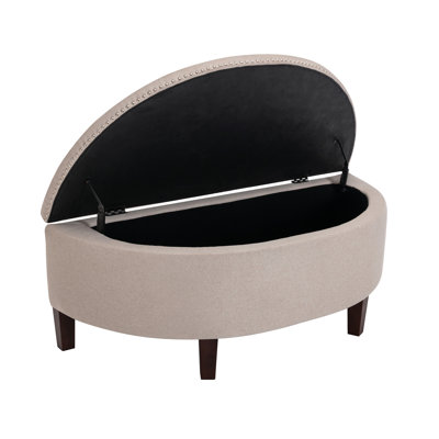 Lark Manor Aimable Half Moon Fabric Storage Ottoman Bench with ...