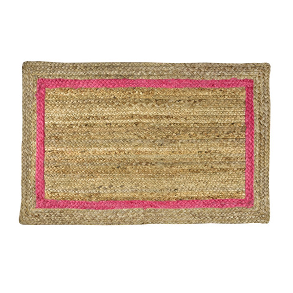 Bay Isle Home Ermera Handmade Jute/Sisal Natural / Pink Rug | Wayfair