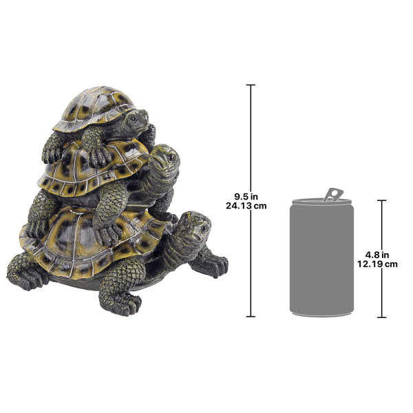 Design Toscano Three's A Crowd Stacked Turtle Statue & Reviews | Wayfair