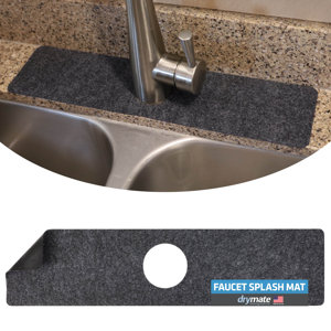 Drymate Faucet Splash Guard Drying Mat for Kitchen Sink - Absorbent ...