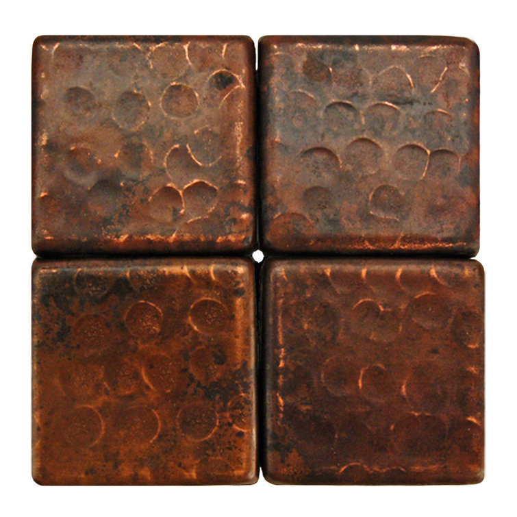 Premier Copper Products 2" x 2" Hammered Copper Tile - Quantity 8 | Wayfair