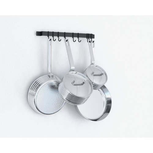 Rebrilliant Iron Rail Wall Mounted Pot Rack & Reviews | Wayfair