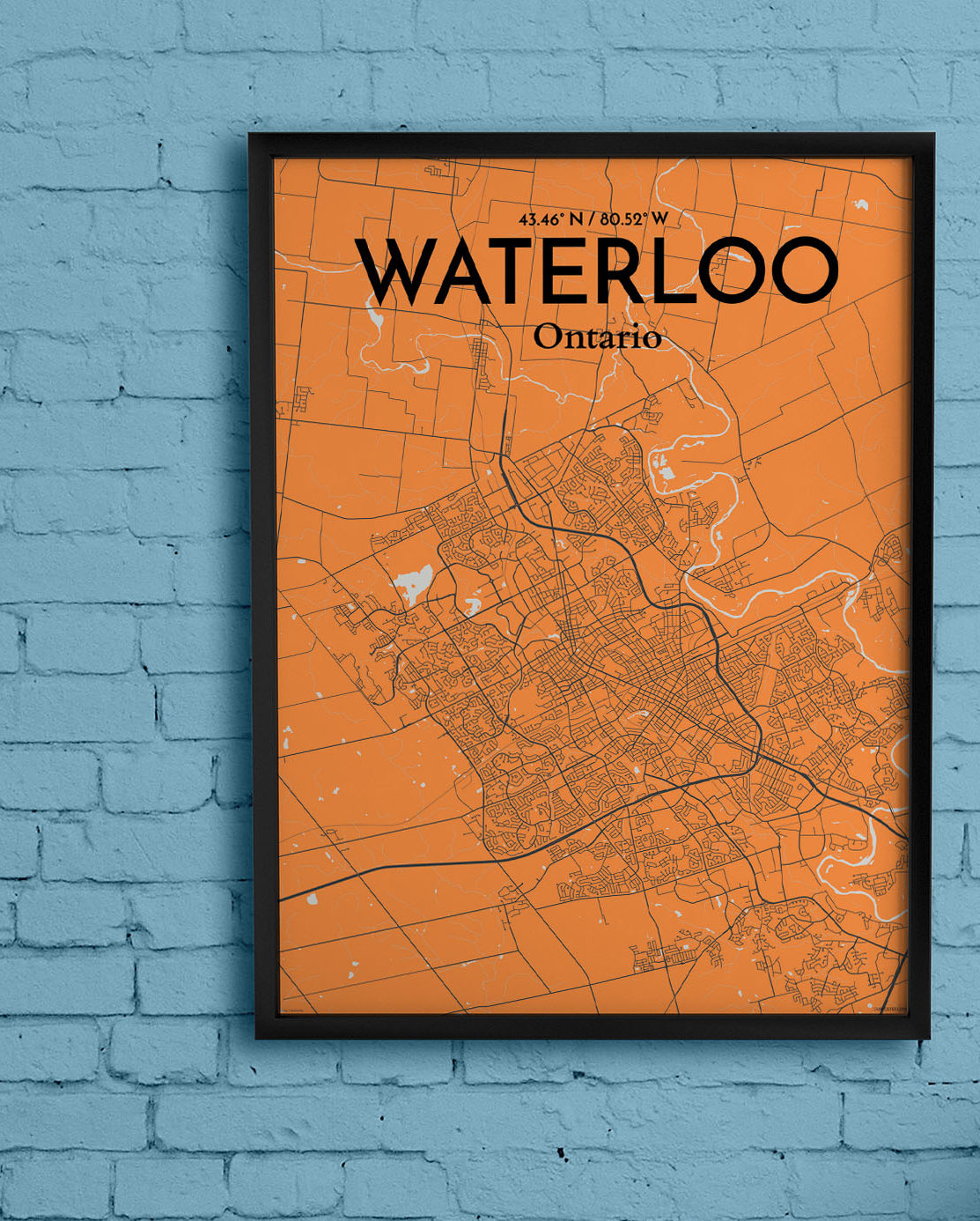 OurPoster.com Waterloo City Map - Graphic Art | Wayfair