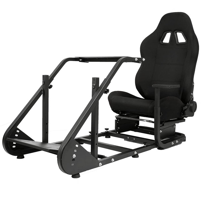 Anman Racing Simulator Cockpit Stand with Red Racing Chair fit Logitech ...