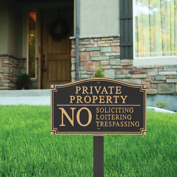 Whitehall Products Private Property No Soliciting Loitering Trespassing ...