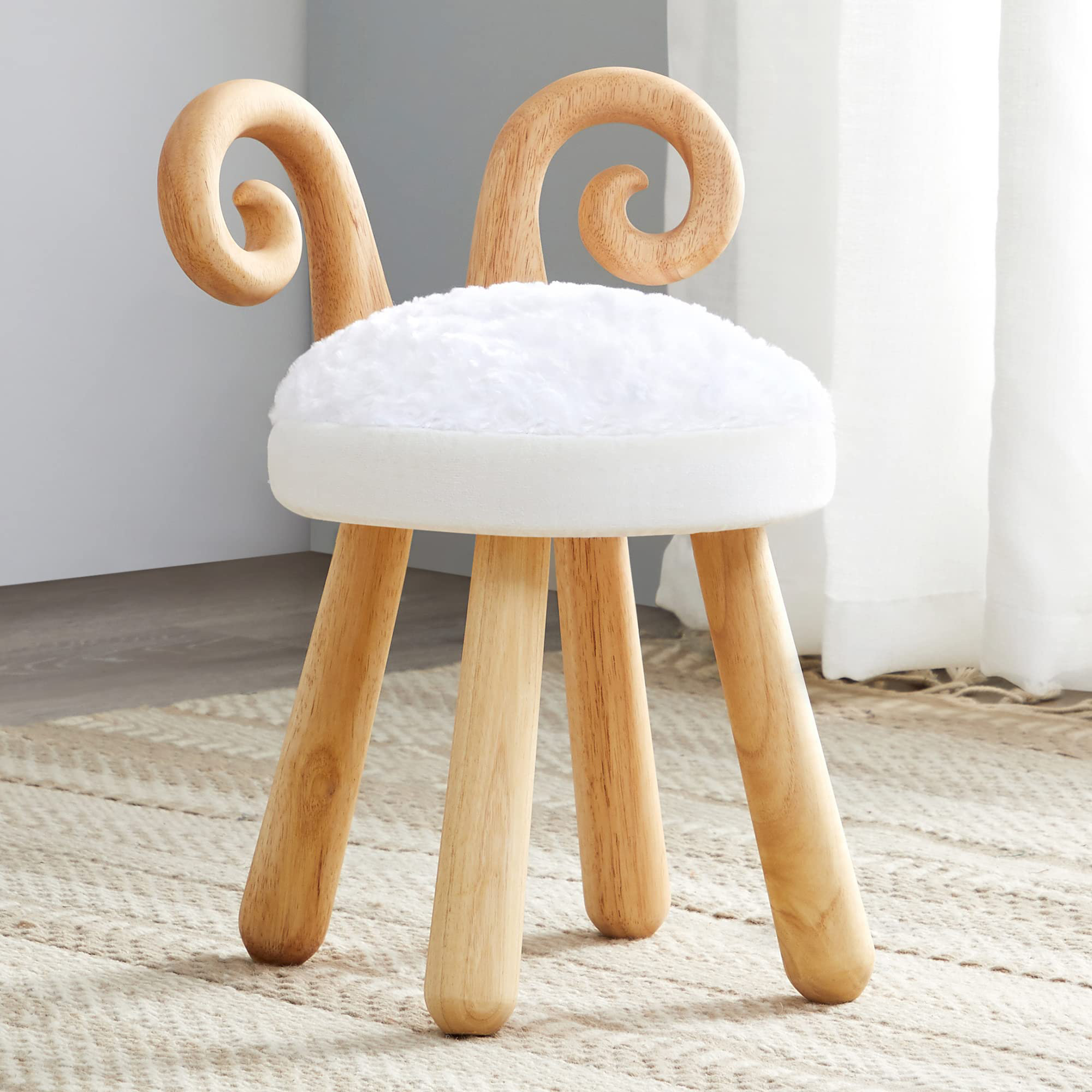 Autobss Wooden Toddler Chair, Naturally Finished Solid Hardwood, Kids ...