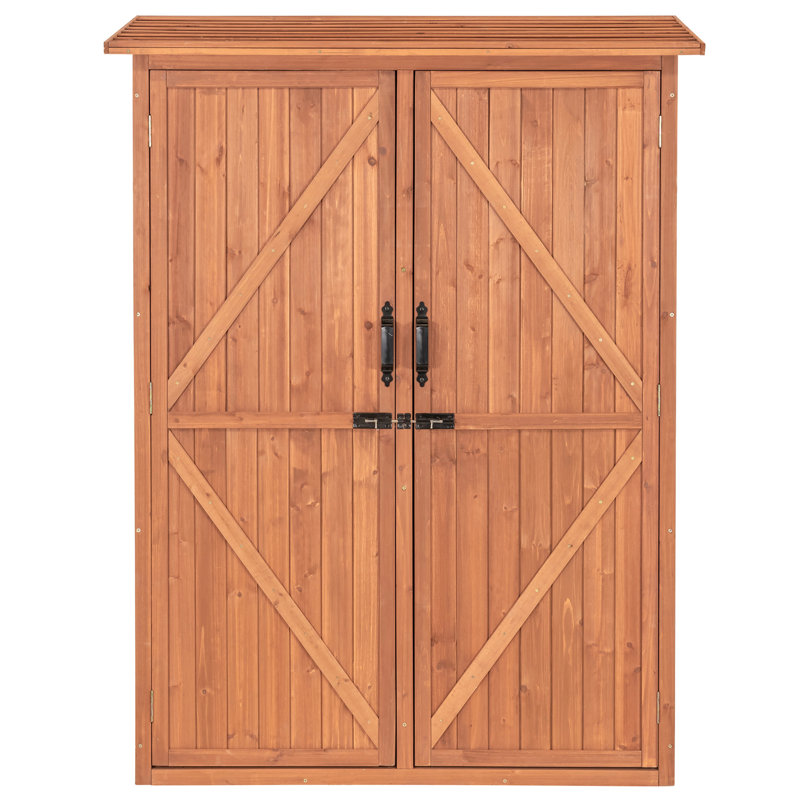 Leisure Season 4 ft. W x 2 ft. D Solid Wood Lean-To Storage Shed ...