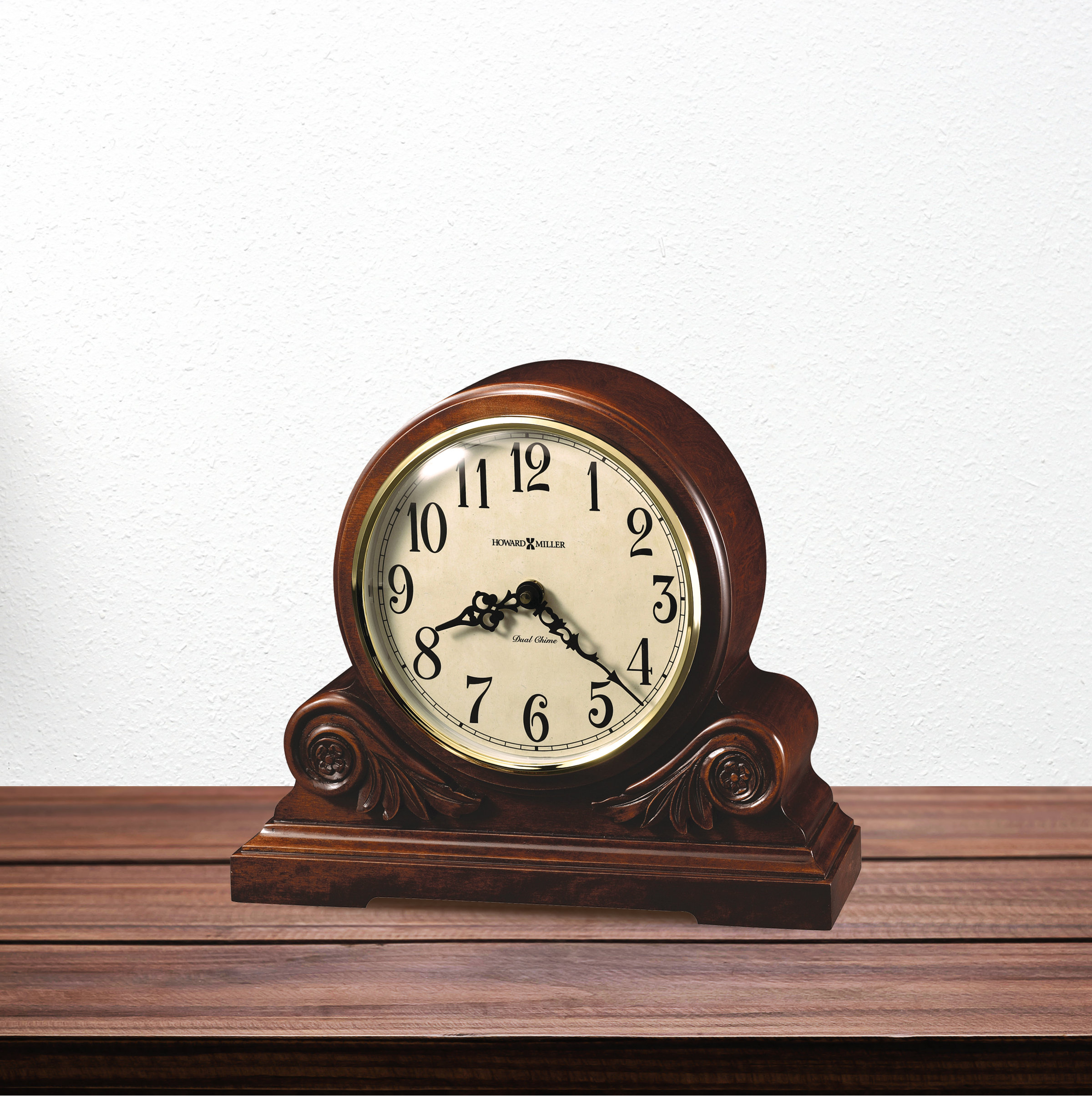 Howard Miller Desiree Traditional Tabletop Clock in American Cherry ...