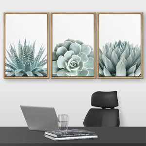 IDEA4WALL Green Succulent And Cactus Variety Wilderness Nature Framed ...