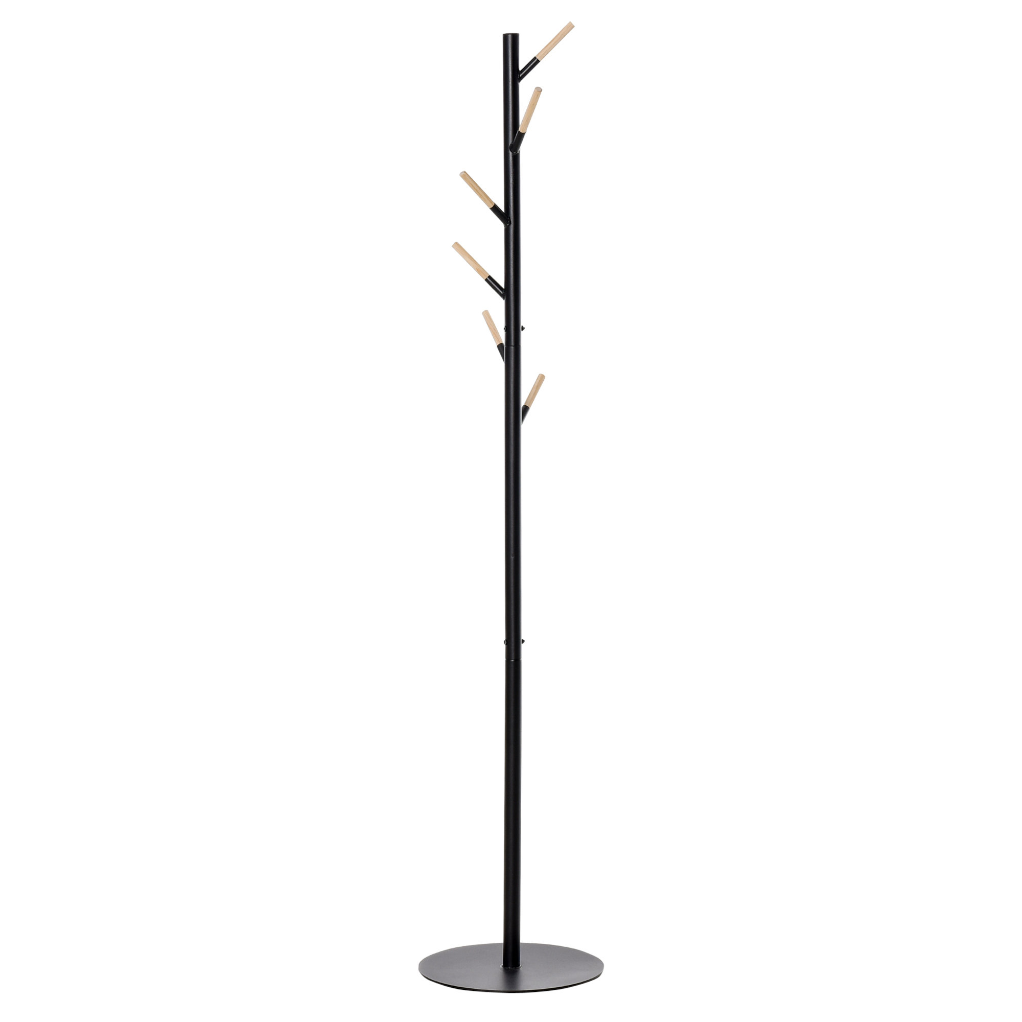Brayden Studio Ferullo 6 - Hook Freestanding Coat Stand in Black ...