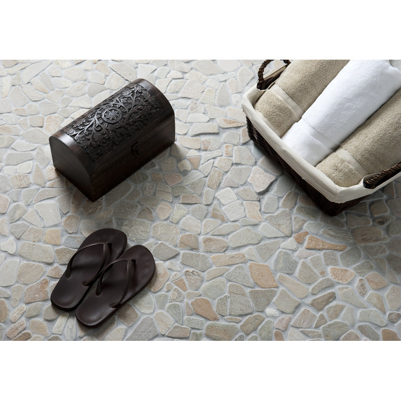 Symple Stuff Amagon River Rock 18" x 18" Slate Mosaic Sheet Wall Floor ...