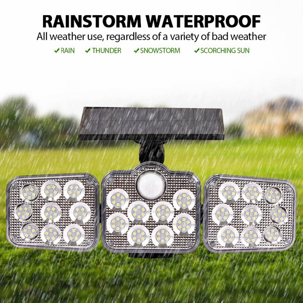 Aptoco 138LED Outdoor Solar Security Lights 30Watt Dusk to Dawn Flood ...
