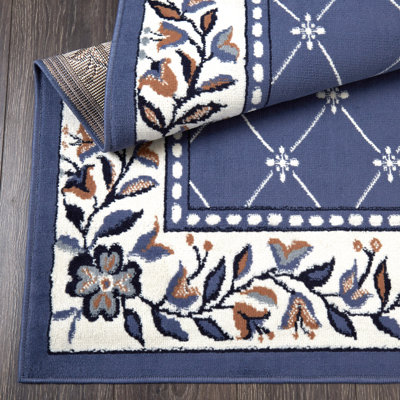 Charlton Home® Modena Performance Country Blue Rug & Reviews | Wayfair