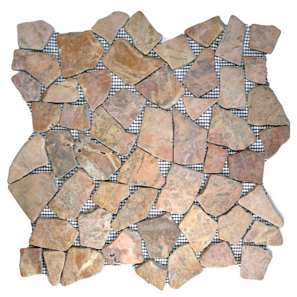 CNKTile Buru Random Sized Natural Stone Mosaic Tile in Red | Wayfair