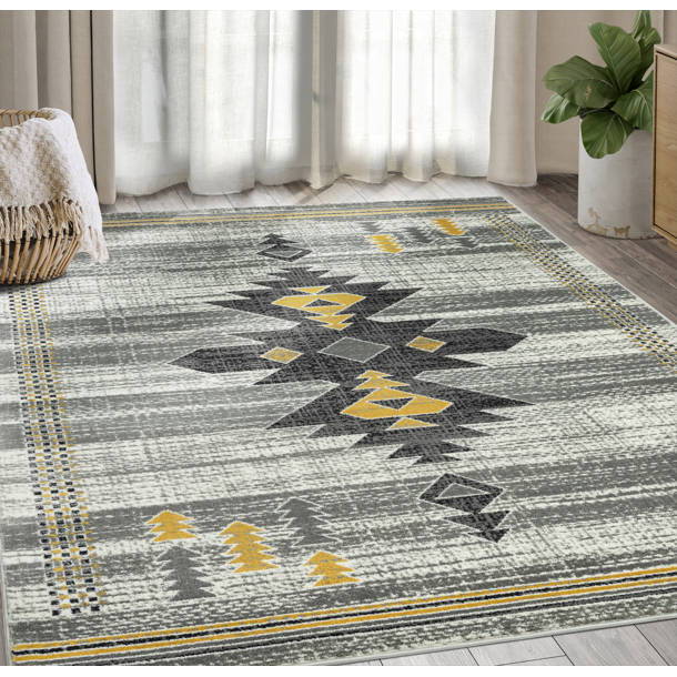Union Rustic Galey Performance Gray/Cream Rug | Wayfair