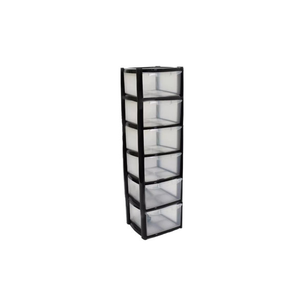 Ebern Designs 6 Drawer Plastic Storage Tower Unit – Black | Wayfair.co.uk