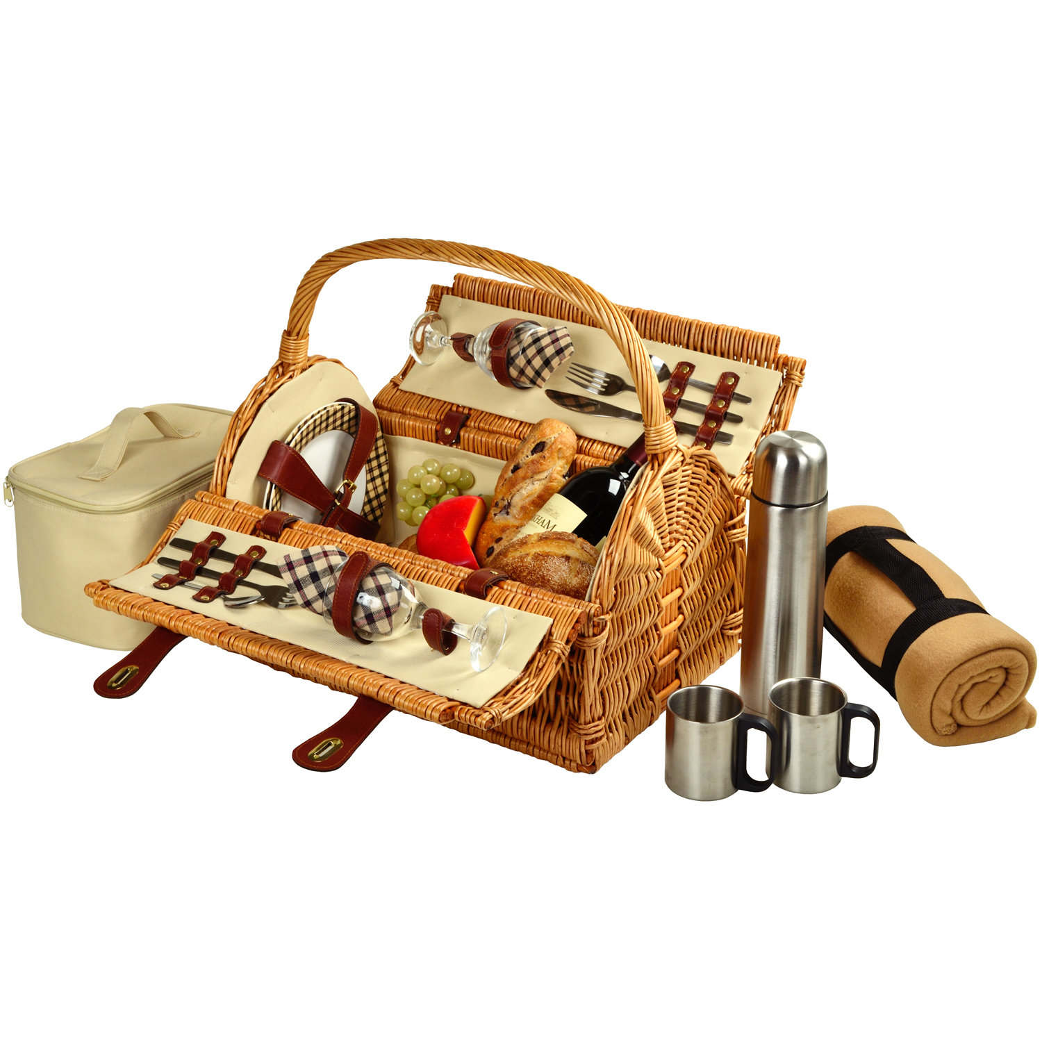 Picnic at Ascot Sussex Picnic Basket with Blanket and Coffee Flask for ...