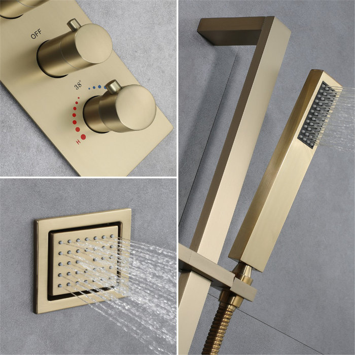 Smart Living&Technology Luxury Thermostatic Complete Shower System with ...